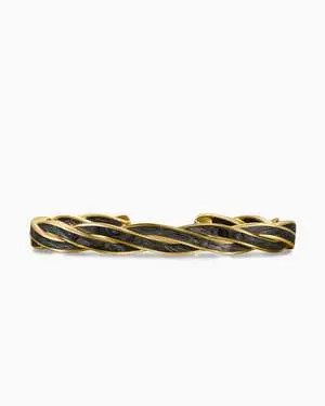 David Yurman DY Helios Cuff Bracelet In 18K Yellow Gold Forged Carbon