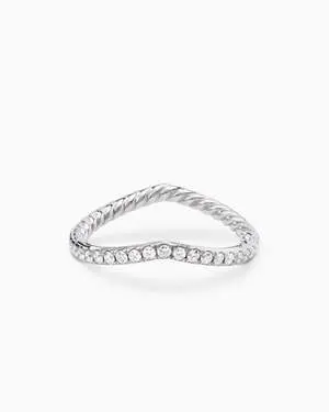 David Yurman Dy Crossover® Platinum Nesting Band Ring - Diamond