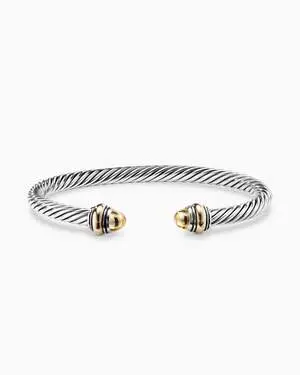 David Yurman David Yurman Classic Cable Turquoise Bracelet Gold Dome