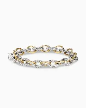 David Yurman Oval Link Chain Bracelet - Sterling Silver/18k Yellow Gold
