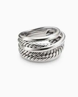 David Yurman Sterling Silver Crossover Ring - All Sterling Silver