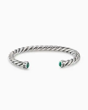 David Yurman Cable Cuff Bracelet With Turquoise - Chinese Turquoise