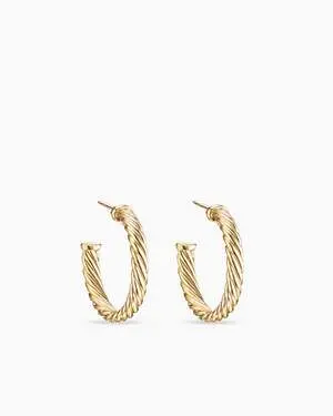David Yurman Cablespira® Hoop Earrings - All 18k Yellow Gold