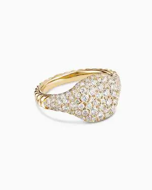 David Yurman 18k Yellow Gold Pavé Pinky Ring - Diamond