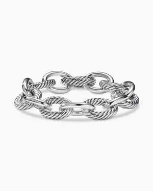 David Yurman Sterling Silver Oval Link Chain Bracelet - All Sterling Silver