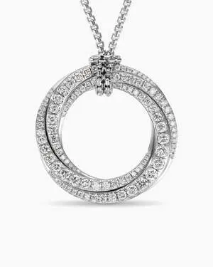 David Yurman Pavé Crossover Pendant Necklace - Diamond
