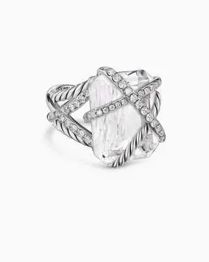 David Yurman David Yurman Cable Wrap Ring With Black Onyx And Diamonds Crystal