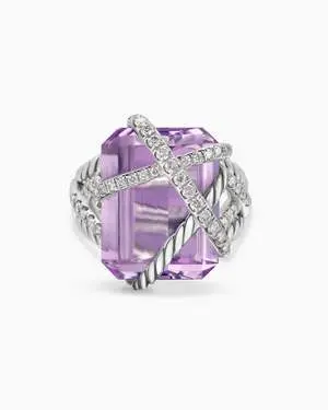 David Yurman Cable Wrap Ring With And Diamonds - Lavender Amethyst