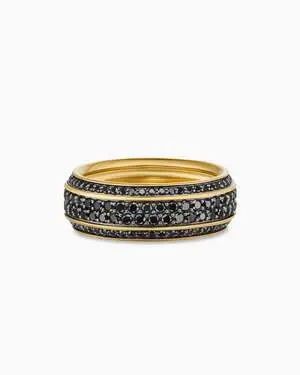 David Yurman Streamline® 18k Yellow Gold Band Ring With Diamonds - Black Diamond