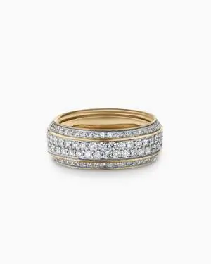 David Yurman David Yurman Streamline® 18K Yellow Gold Band Ring With Diamonds Diamond