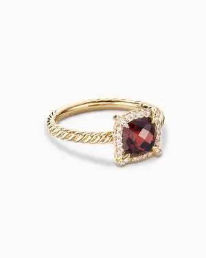 David Yurman Petite Chatelaine® Pavé Bezel Ring - Garnet