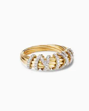 David Yurman 18k Yellow Gold Helena Ring With Diamonds