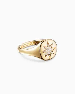David Yurman Cable Collectibles® Compass Pinky Ring In 18k Yellow Gold With Diamonds - Diamond