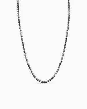David Yurman Box Chain Necklace - Grey Titanium With Sterling Silv