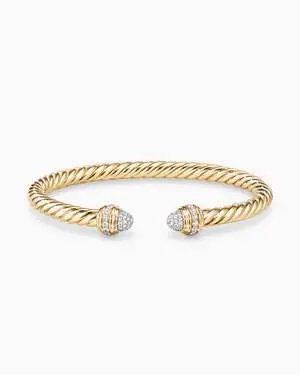 David Yurman 18k Yellow Gold Cablespira® Bracelet With Diamonds - Diamond