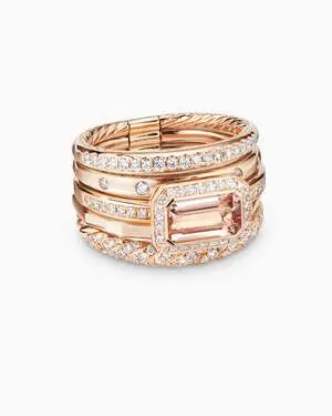David Yurman Stax Five-row Ring - Morganite