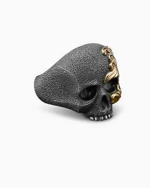 David Yurman Waves Skull Ring In Sterling Silver And 18k Yellow Gold - Sterling Silver/18k Yellow Gold