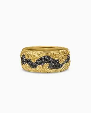 David Yurman Waves Band Ring - Black Diamond