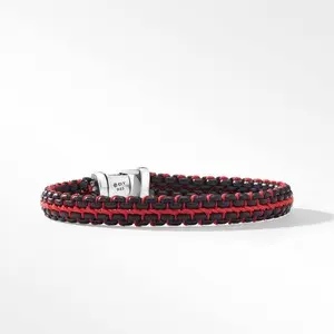 David Yurman David Yurman Woven Bracelet Black Red