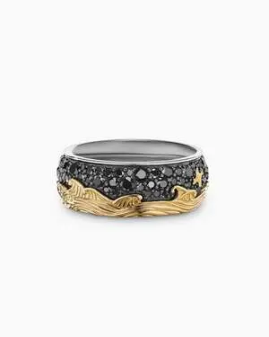 David Yurman Waves Band Ring - Black Diamond