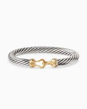 David Yurman Buckle Classic Cable Bracelet - Sterling Silver/14k Yellow Gold