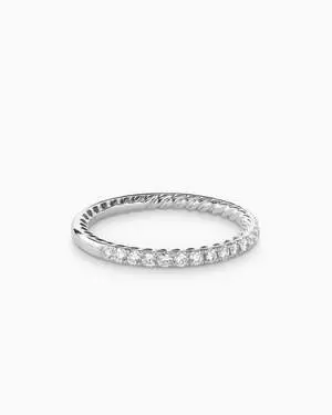 David Yurman Dy Eden Platinum Band Ring With Diamonds - Diamond