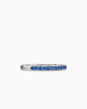 David Yurman Dy Eden Platinum Band Ring With Diamonds - Sapphire
