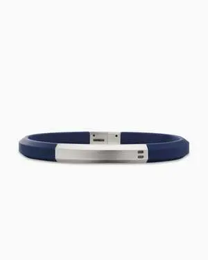 David Yurman Streamline® Id Bracelet - Blue Rubber