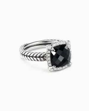 David Yurman Chatelaine Ring With And Diamonds - Black Onyx