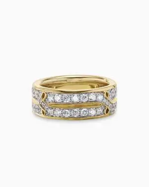 David Yurman Armory Band Ring In 18k Yellow Gold With Diamonds - Diamond