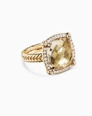 David Yurman Chatelaine® Ring In 18k Yellow Gold With Diamonds And Citrine - Champagne Citrine