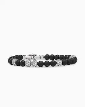 David Yurman Spiritual Beads Bracelet With Tiger’s Eye And Cognac Diamonds - Black Onyx/diamonds