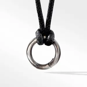David Yurman David Yurman Circle Amulet Necklace Black Wax Cord