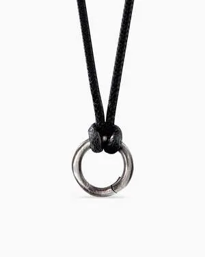 David Yurman Circle Amulet Necklace - Wax/black