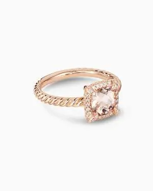 David Yurman Petite Chatelaine® Ring In 18k Rose Gold With And Diamonds - Morganite