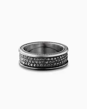 David Yurman Streamline® Pavé Band Ring - Black Diamond
