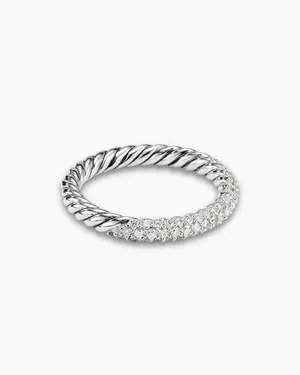 David Yurman Sterling Silver Pavé Stack Ring - Diamond