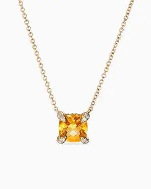 David Yurman Petite Chatelaine® Pendant Necklace With And Diamonds - Citrine