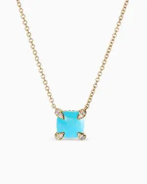David Yurman Petite Chatelaine® Pendant Necklace With And Diamonds - Turquoise