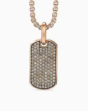 David Yurman Chevron Tag In With Cognac Diamonds - Cognac Diamond