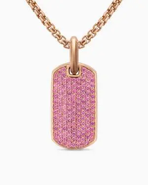 David Yurman Chevron Tag In With Cognac Diamonds - Pink Sapphire