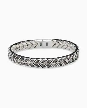 David Yurman Chevron Woven Bracelet - Black Diamond