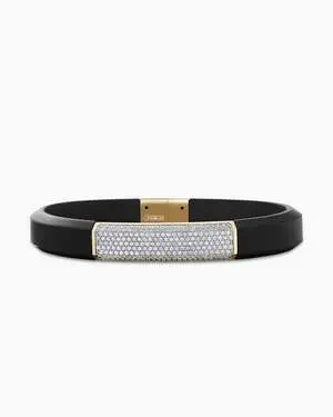 David Yurman Streamline Id Bracelet With Pietersite And 18k Yellow Gold - Diamond Rubber