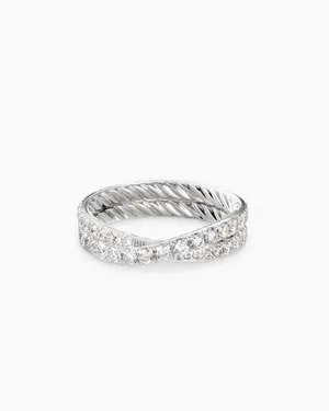 David Yurman David Yurman DY Crossover® Platinum Diamond Band Ring Diamond