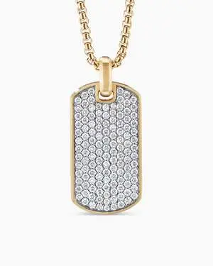 David Yurman Chevron Tag In 18K Yellow Gold With Diamonds Diamond