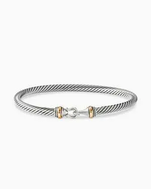 David Yurman Buckle Classic Cable Bracelet - Sterling Silver/18k Yellow Gold