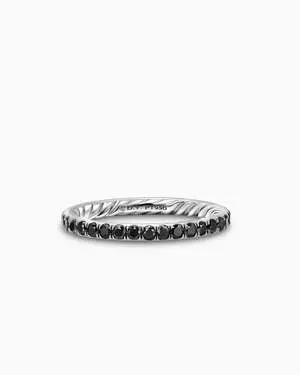 David Yurman Dy Eden Band Ring In Platinum With Diamonds - Black Diamond