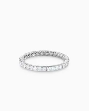 David Yurman Dy Eden Band Ring In Platinum With Diamonds - Diamond