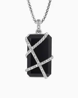David Yurman David Yurman Cable Wrap Amulet With Onyx And Diamonds Black Onyx