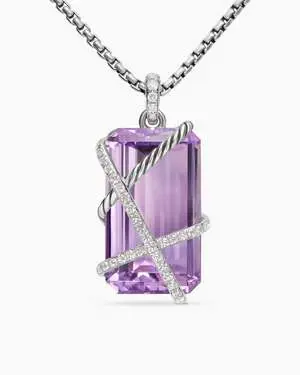 David Yurman David Yurman Cable Wrap Amulet With Onyx And Diamonds Lavender Amethyst